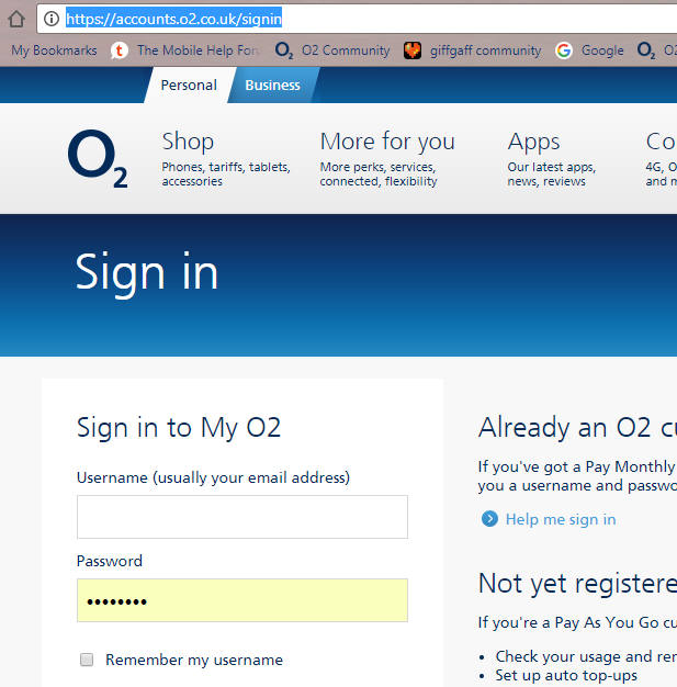 Error logging in to MyO2 - O2 Community
