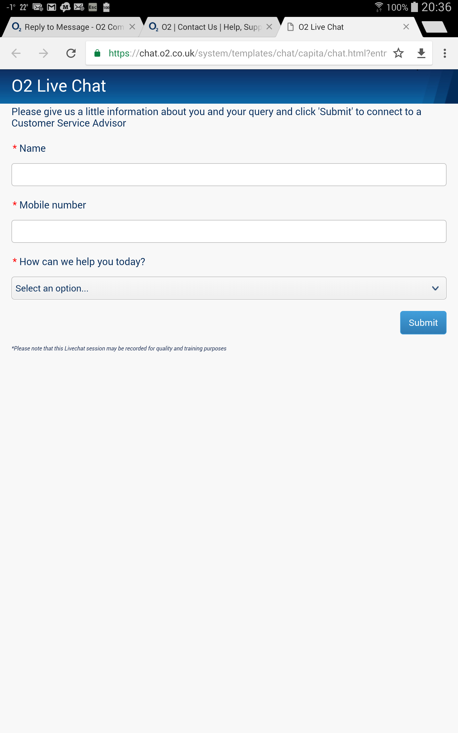 Online chat unavailable? - O2 Community