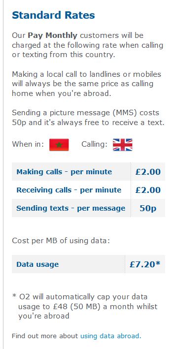 Solved: Going abroad to Morocco, how best to prevent exces... - O2 ...