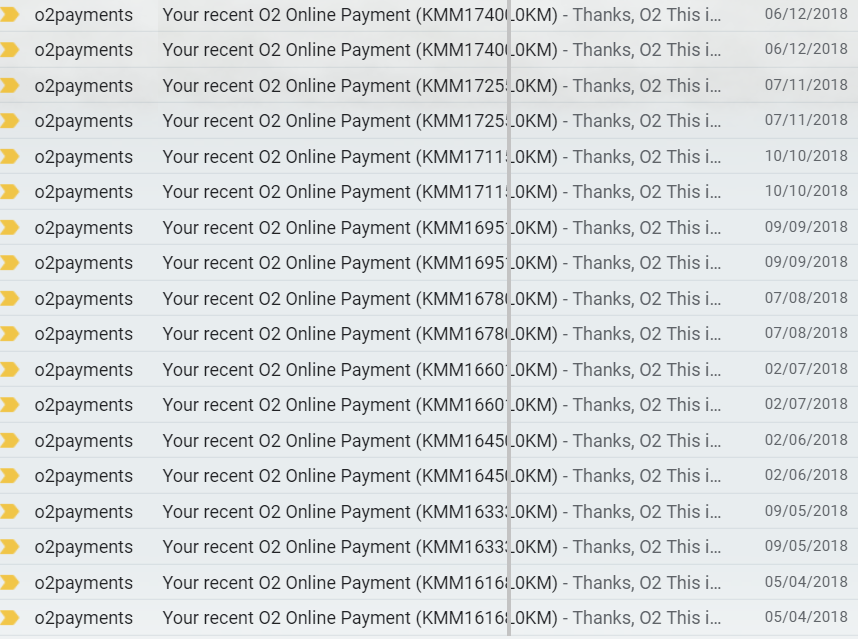 Solved: Is e-mail of receipts from o2payments
