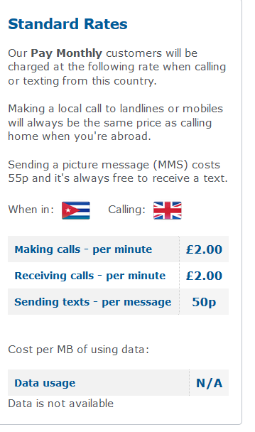 Solved: Using Pay Monthly phone in Cuba - O2 Community