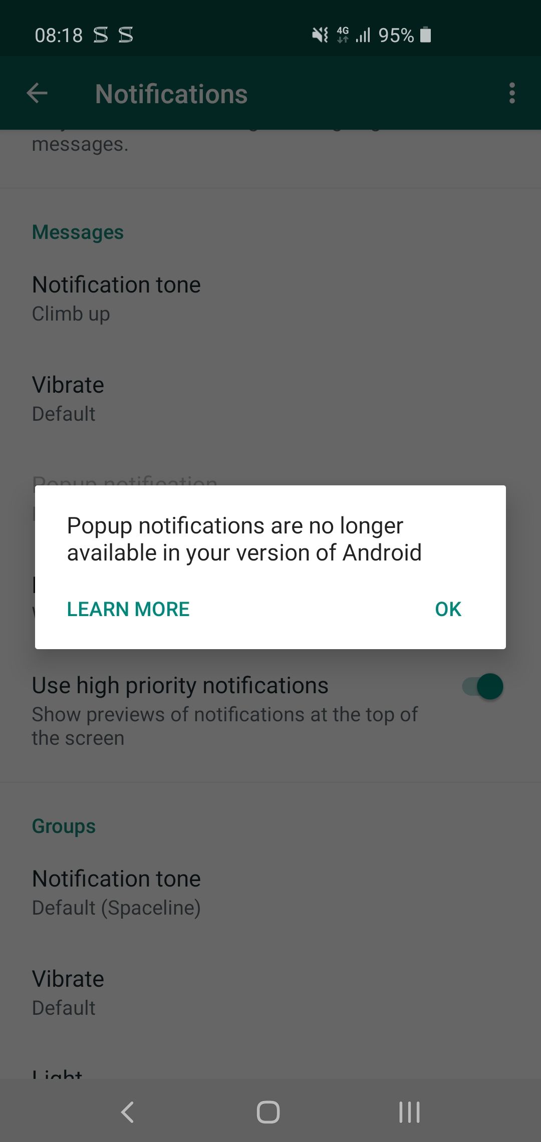 Android 10, Popup notifications, S10, Whatsapp - O2 Community