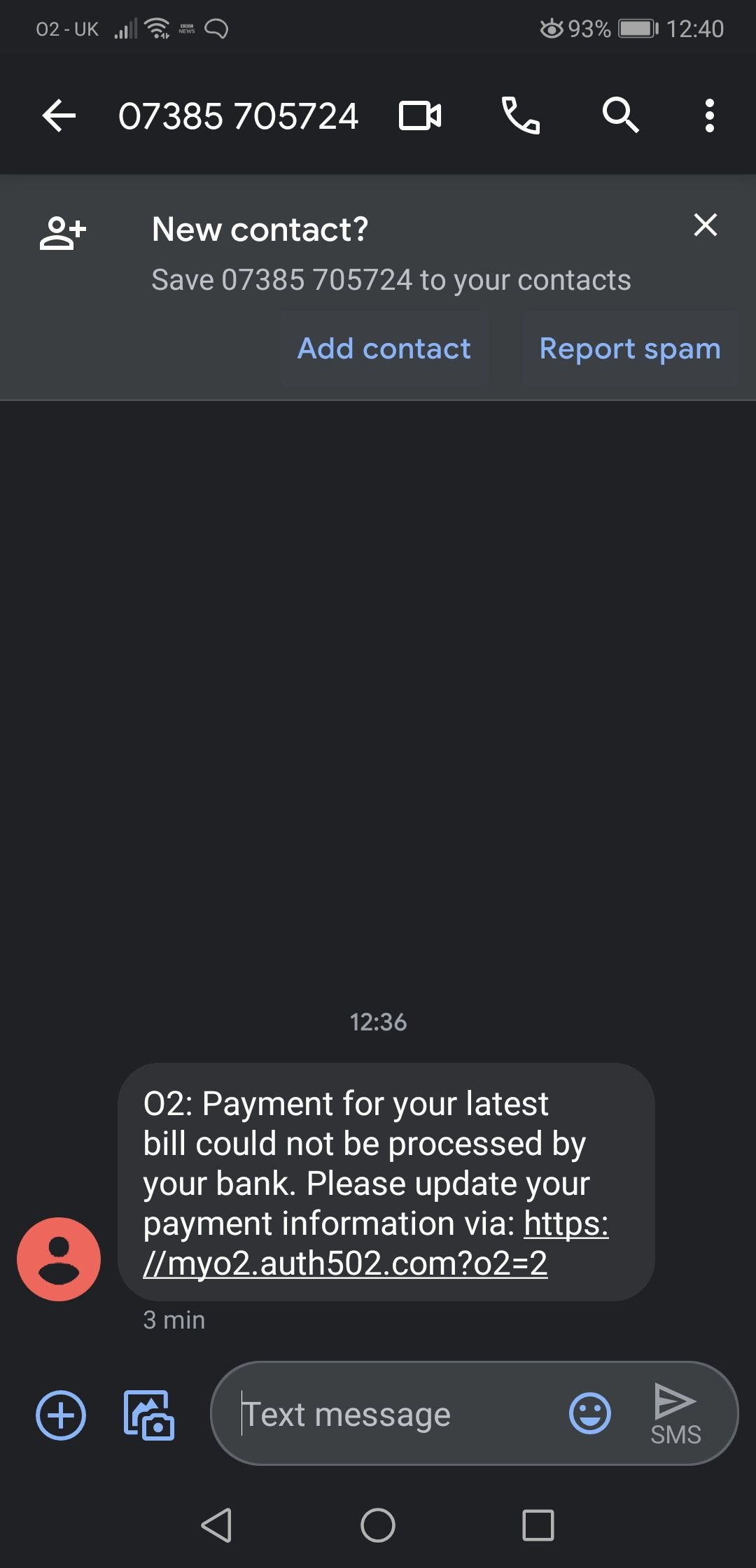Solved: Phishing text? - O2 Community
