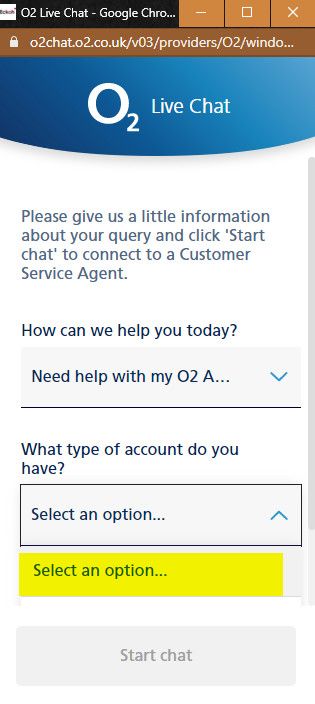 live chat - O2 Community