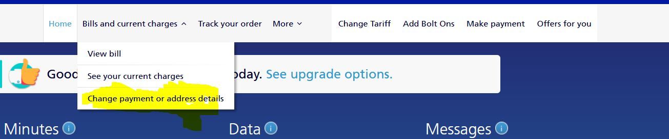 Solved: Changing bank details - including name on account - O2 Community
