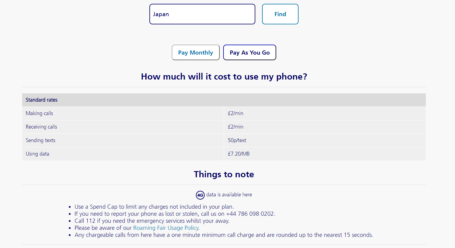 Solved: Roaming is in Japan - O2 Community