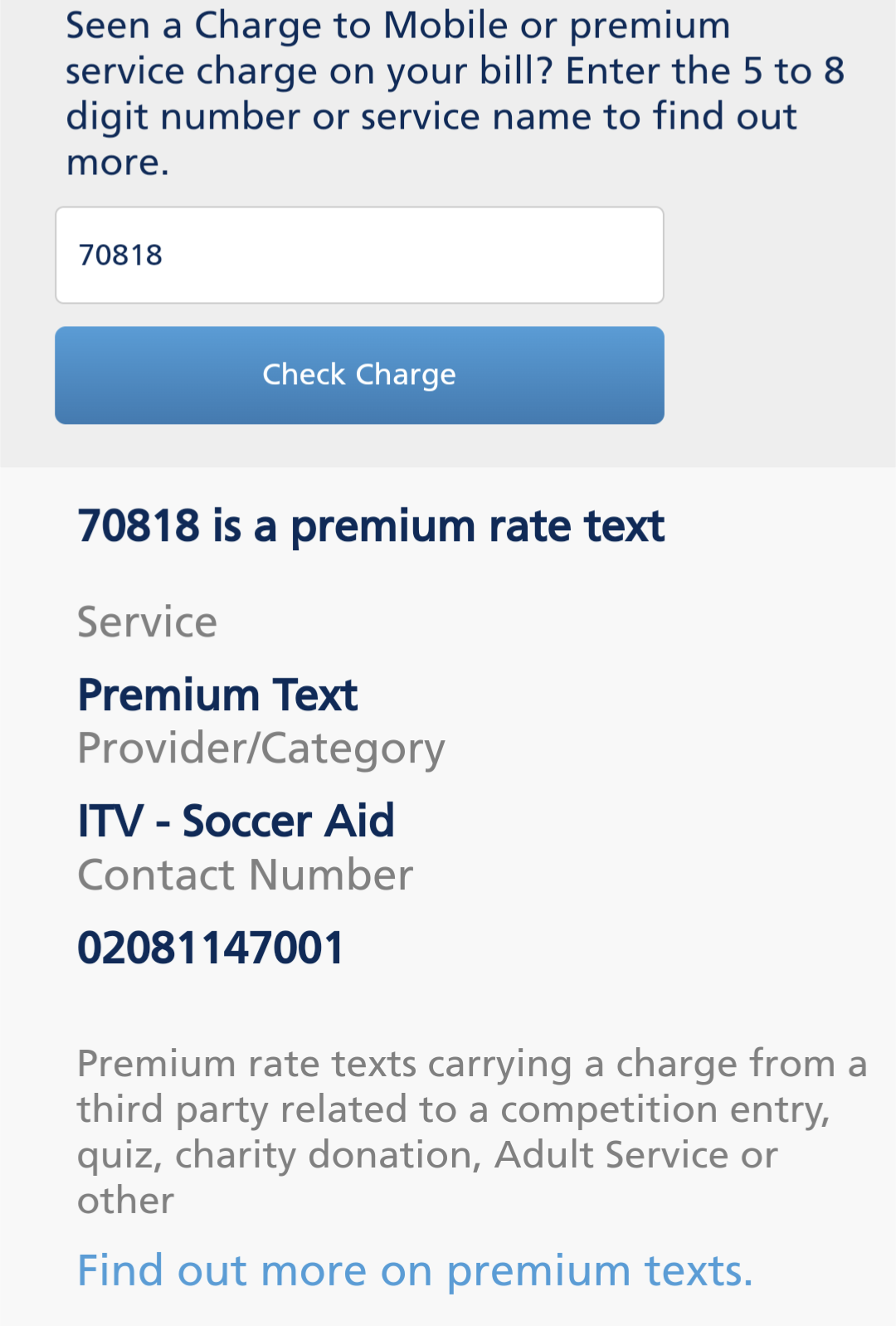 Solved: Unrecognised Premium text message on my bill - O2 Community