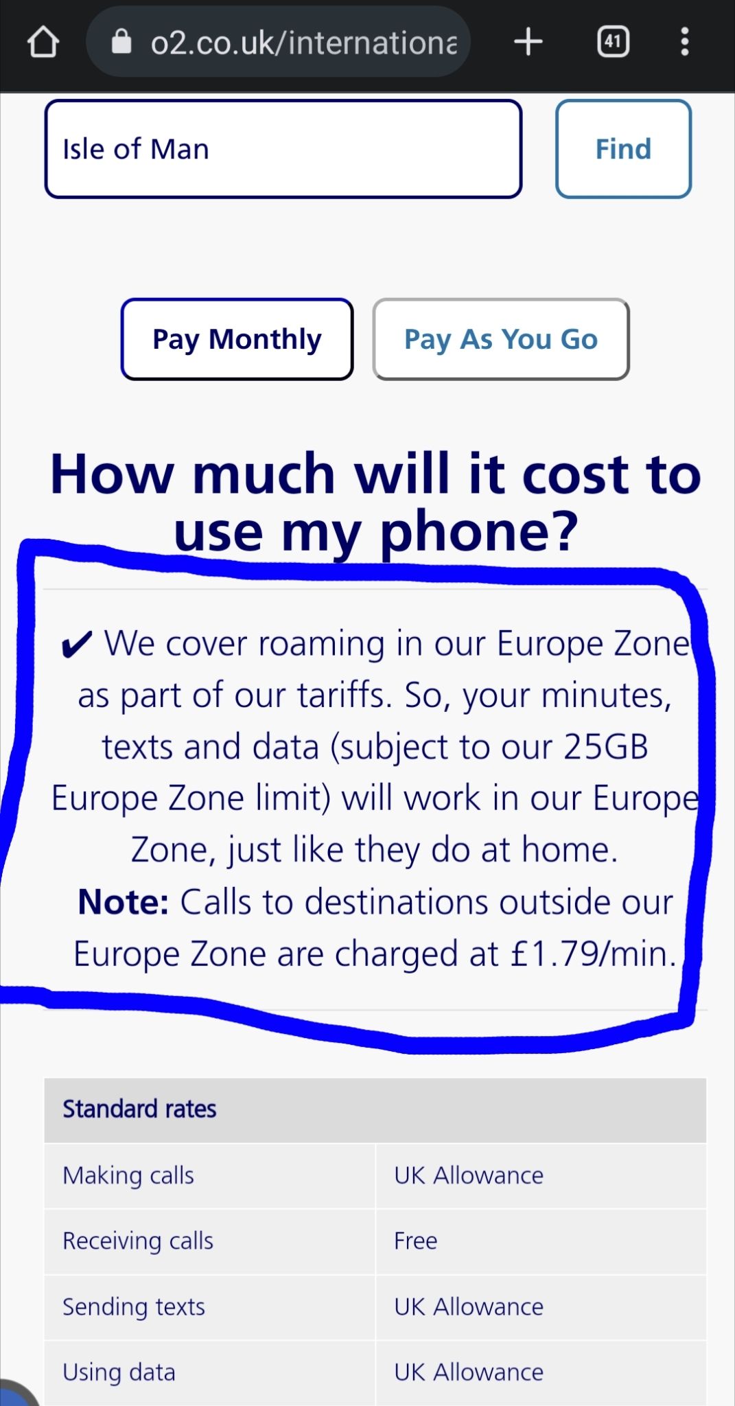 Solved: Isle of Man - O2 Community