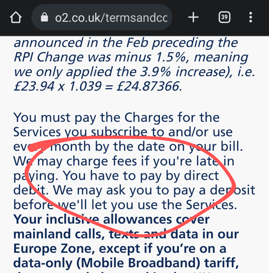 Final bill - O2 Community