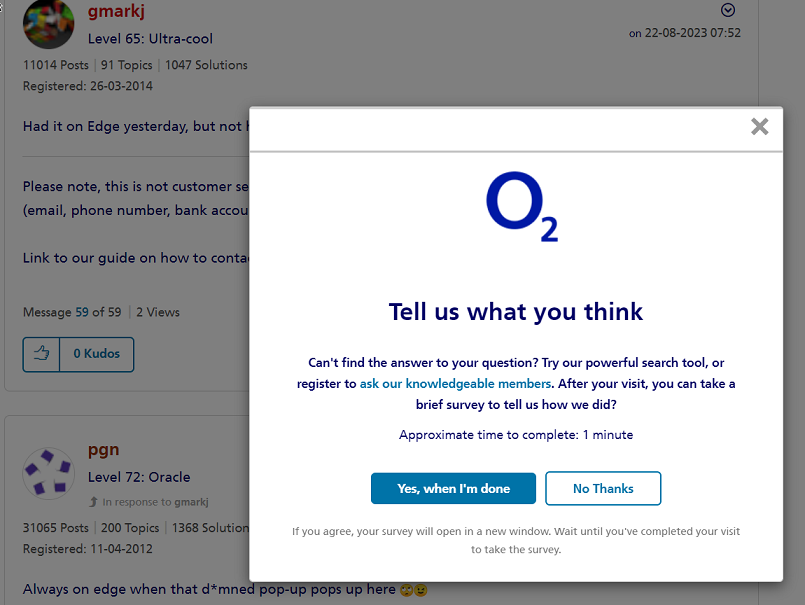 Constant Pop Up on Forum - Page 8 - O2 Community