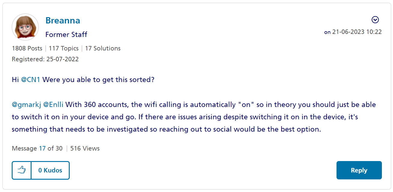 Solved: Wifi calling not working with O2 - O2 Community
