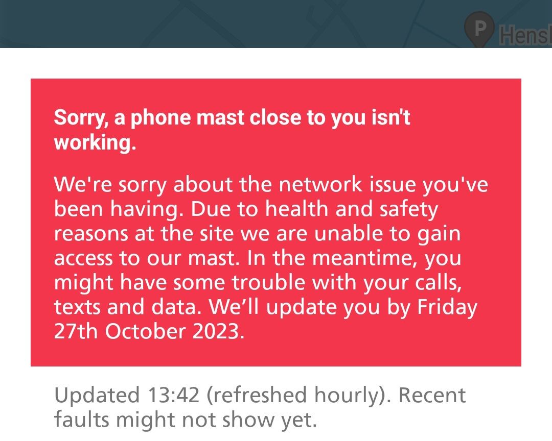 Signal rubbish mast down - O2 Community