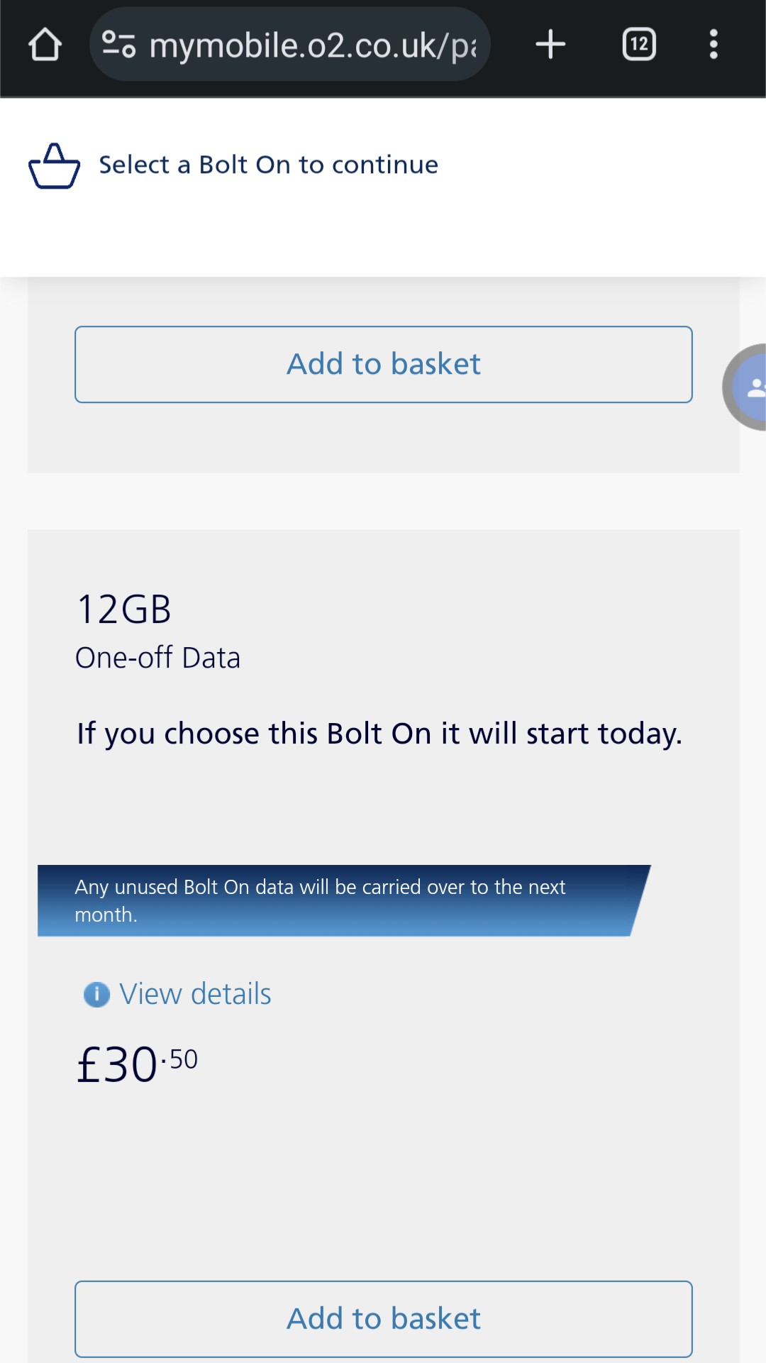 data top up - O2 Community