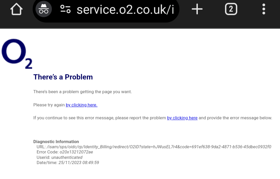 Cannot view my bills on 'my O2' website - O2 Community