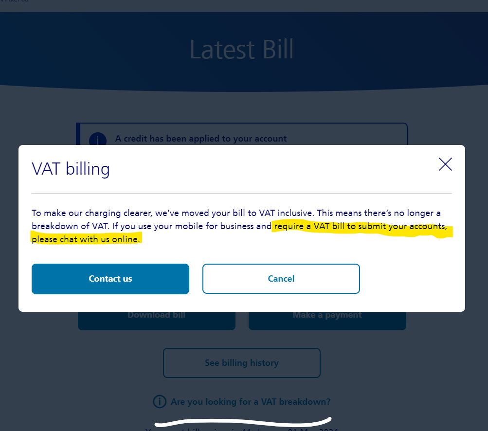VAT invoice - O2 Community
