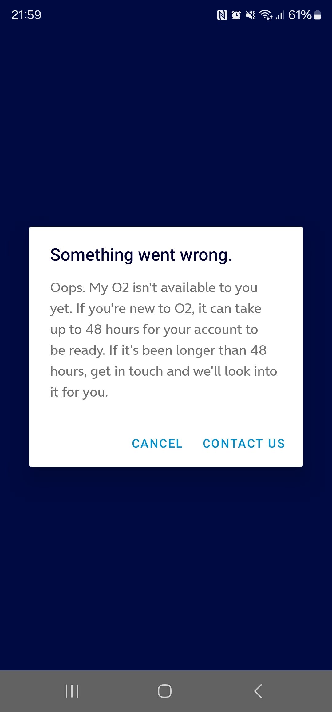 Cant log in to my 02 - O2 Community
