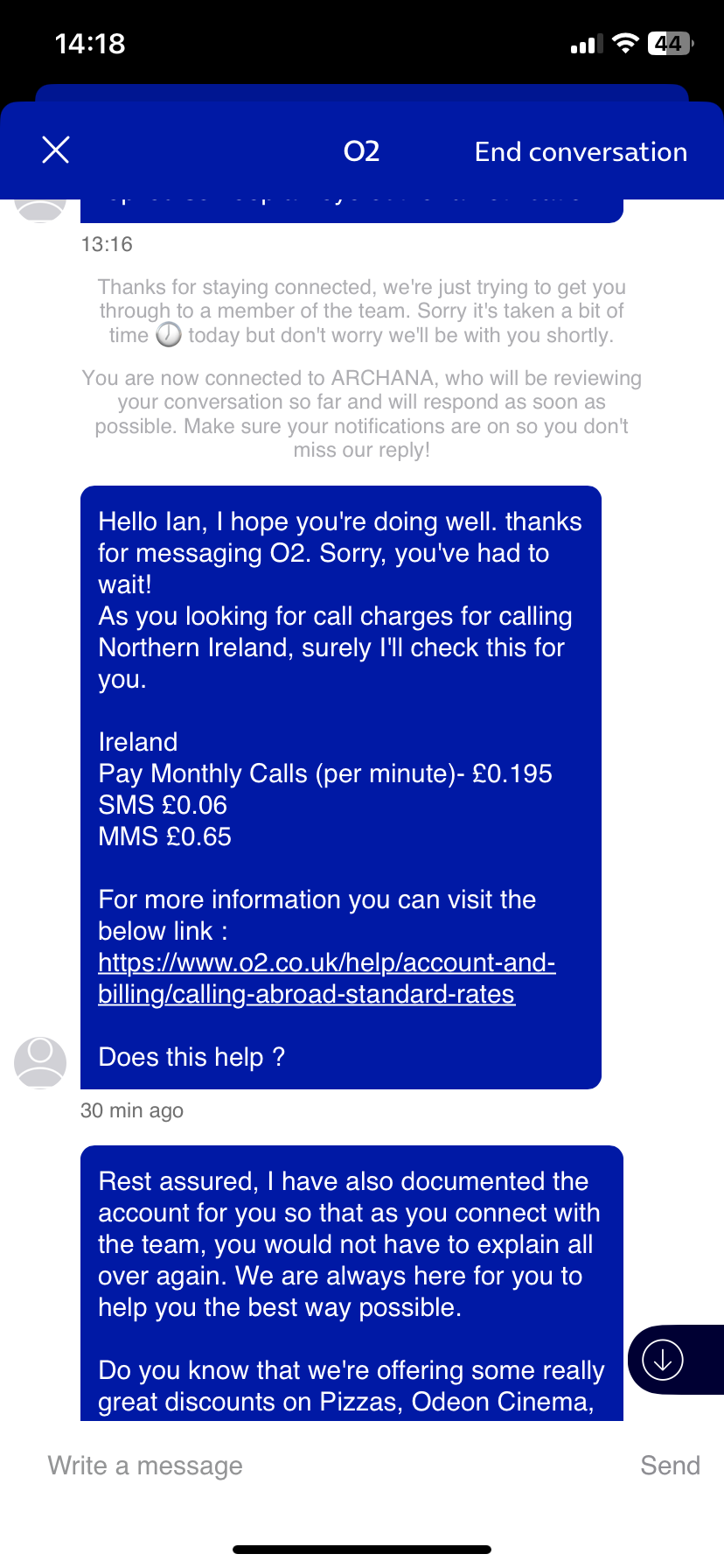 Solved: Call Charges to Northern Ireland - O2 Community