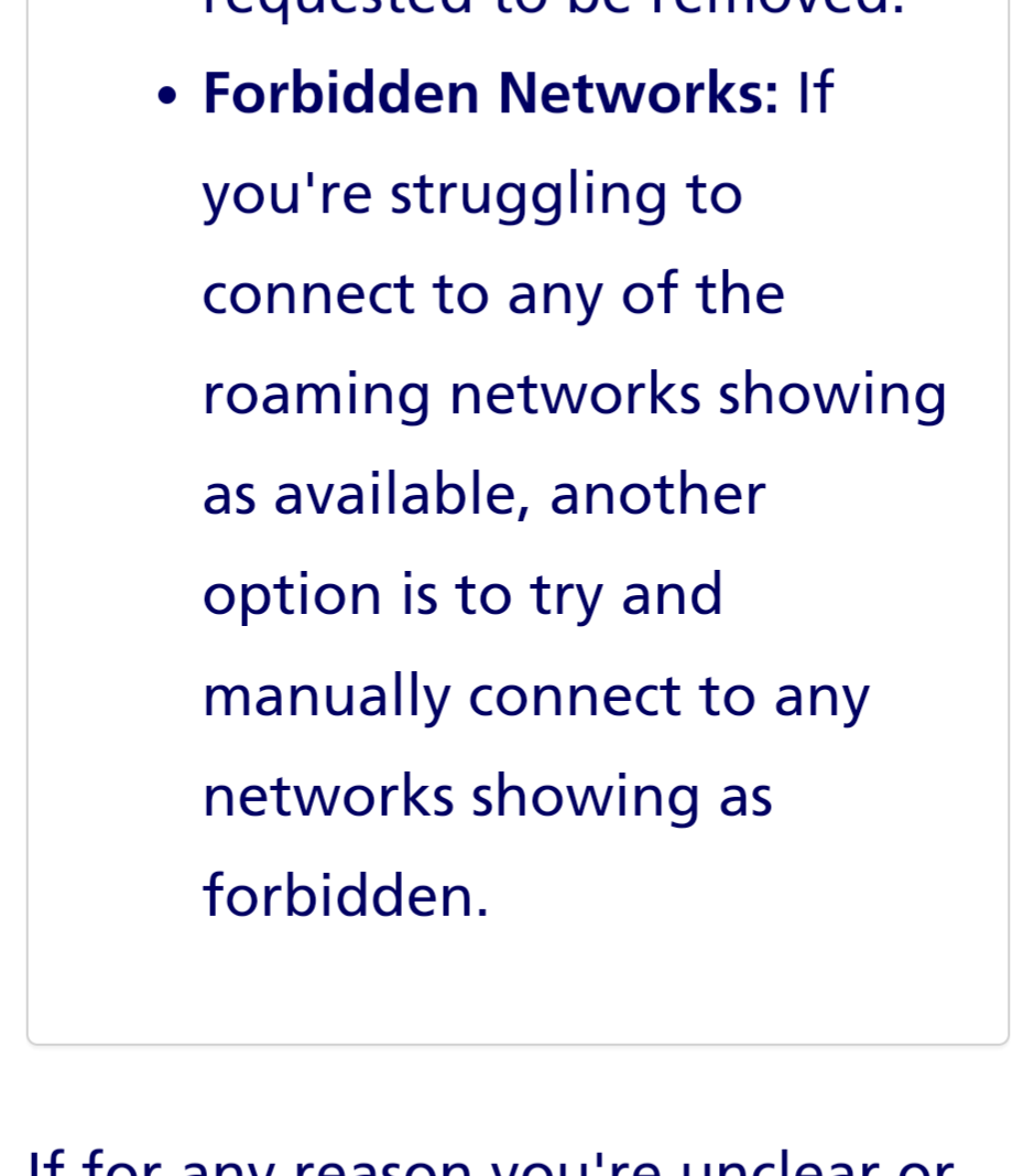 Solved: Can I choose which service provider I roam to ? - O2 Community
