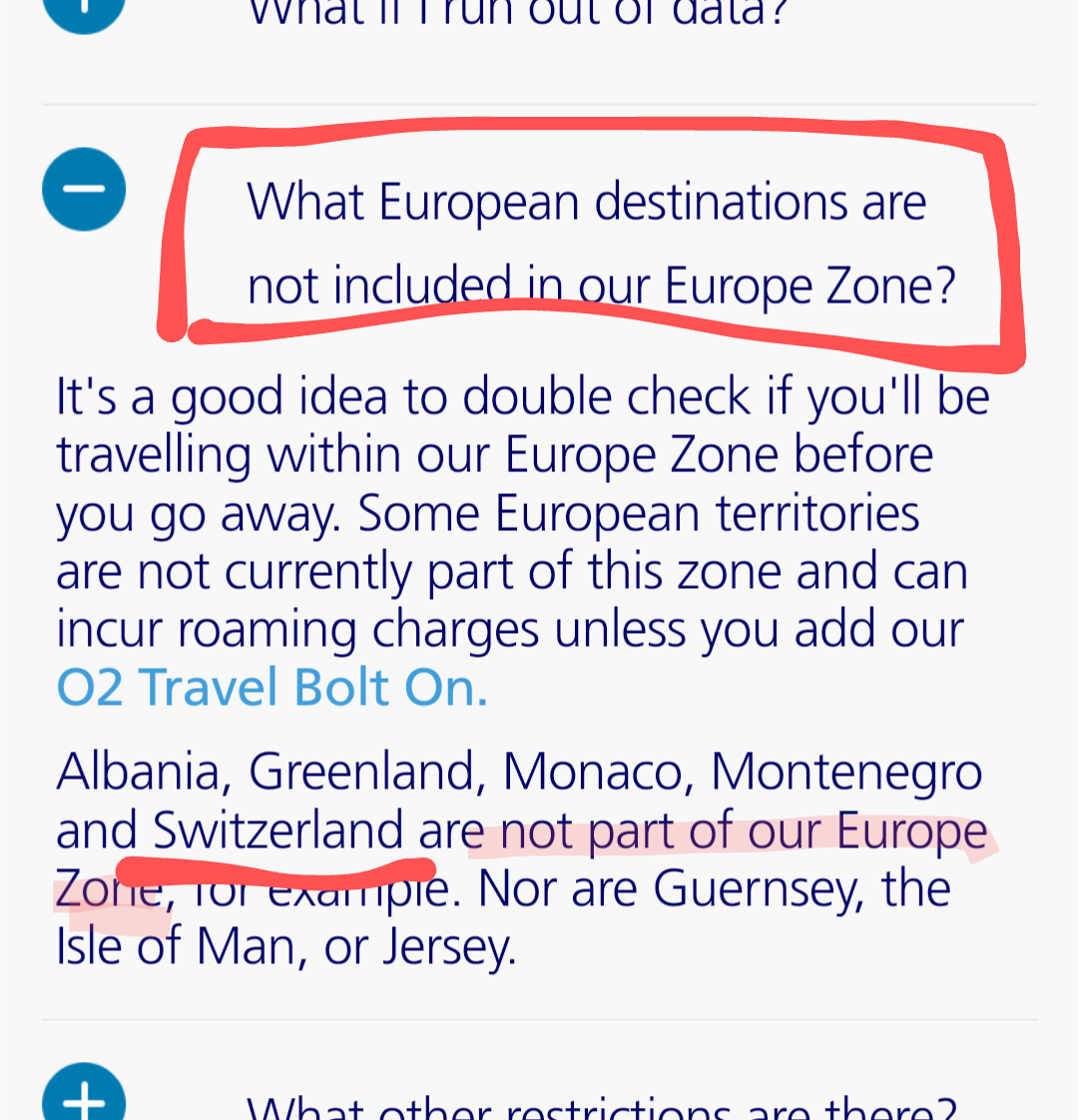 Solved: Is Switzerland in the Europe Zone (pay monthly)? - O2 Community