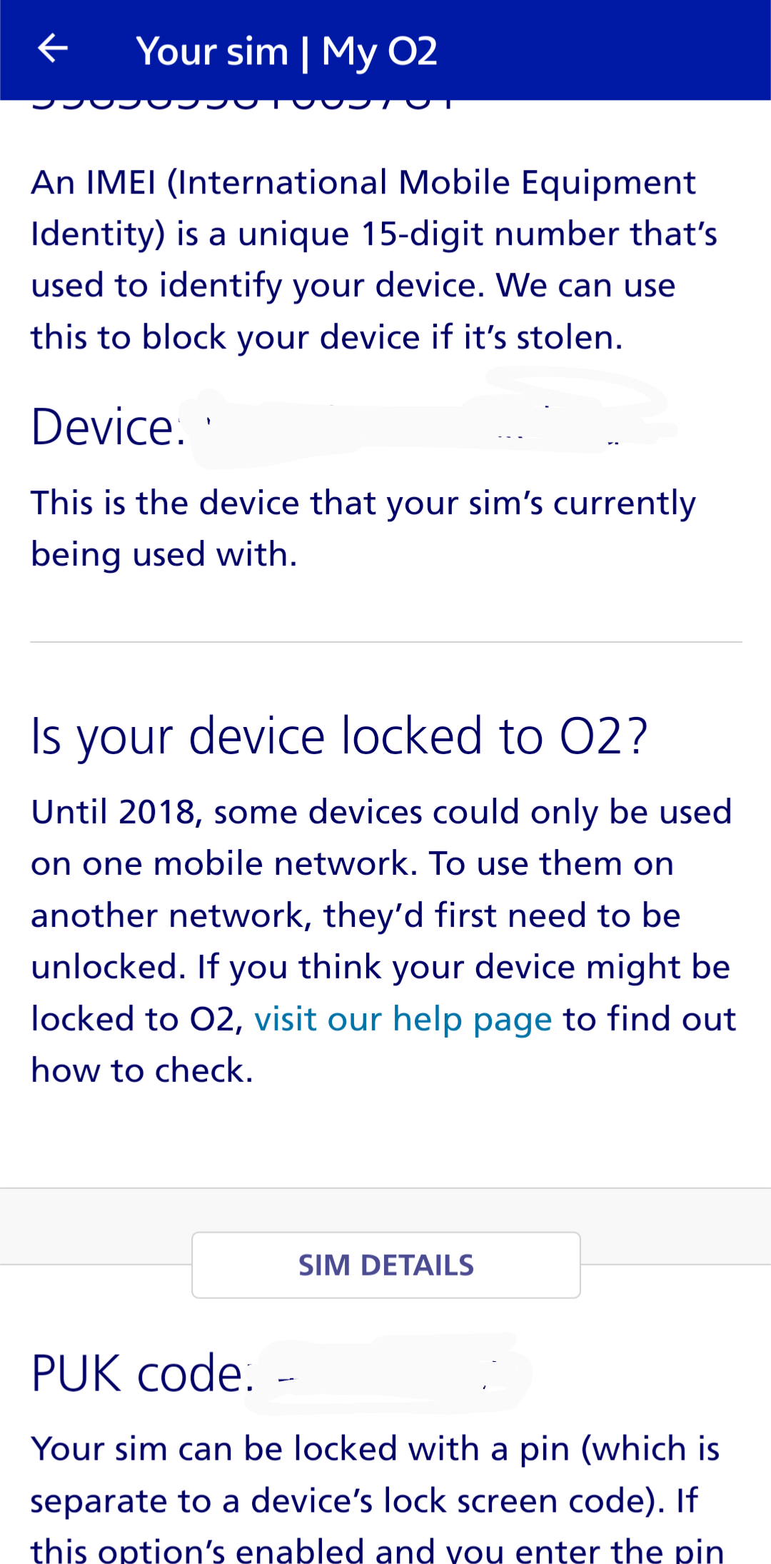 Re: Unlocking my Sim pin - O2 Community