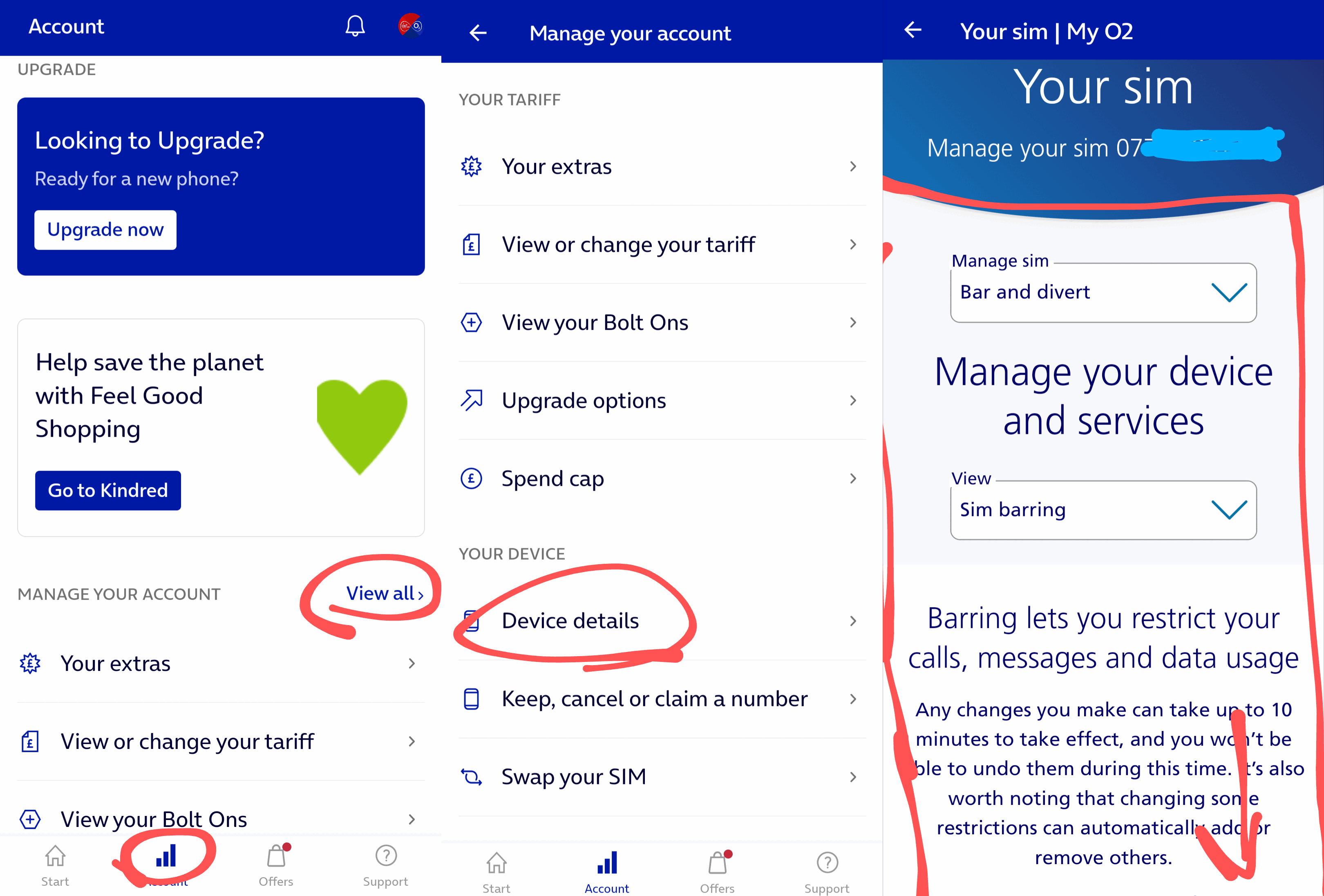 How do I unbar my charge to mobile via MyO2 - O2 Community