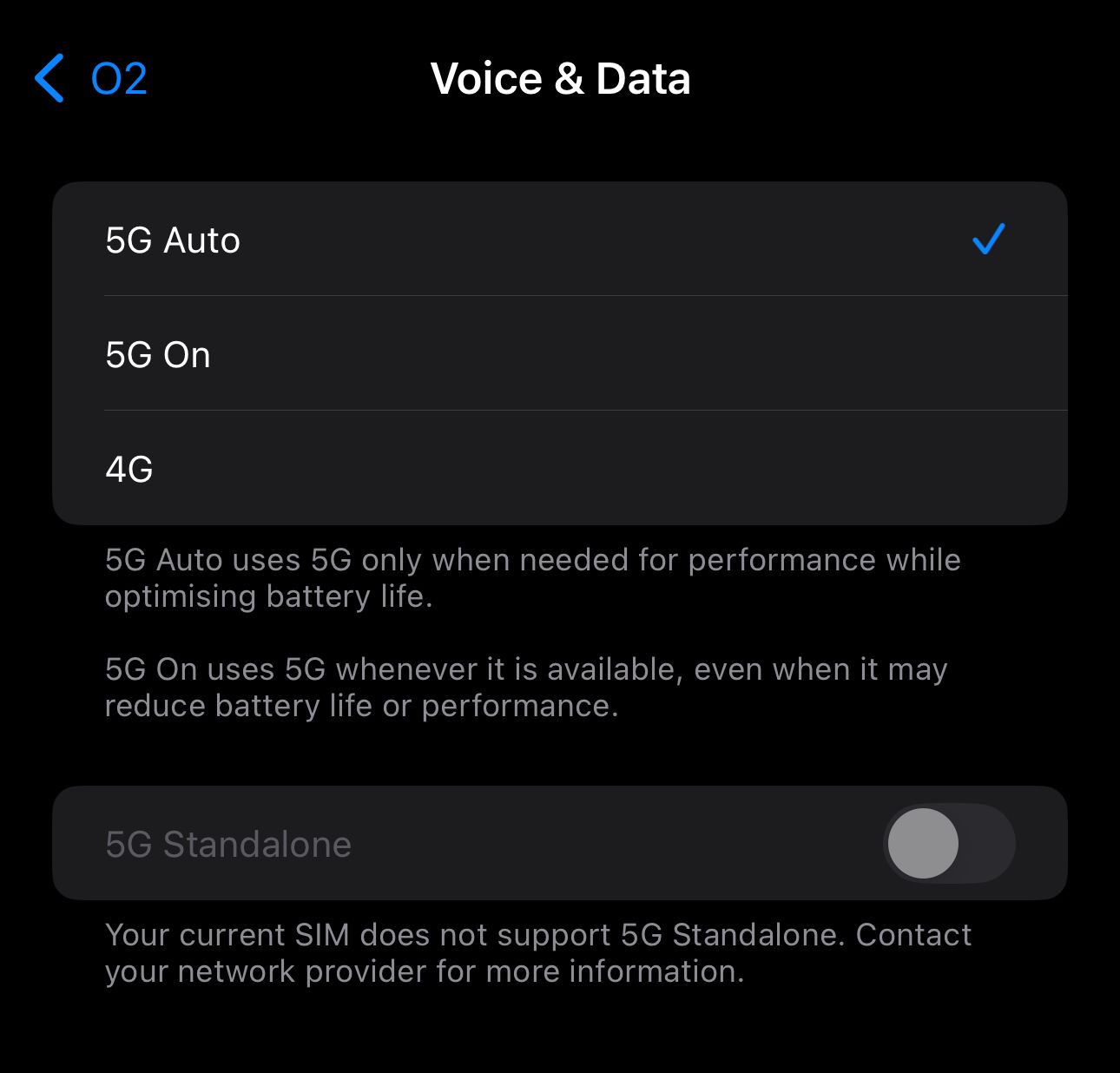 Solved: Stand Alone 5G - iPhone 15 Pro Max - O2 Community