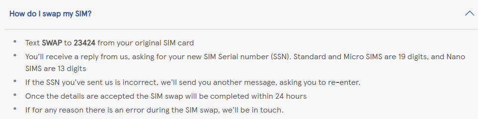 Performing a SIM swap - what happens to the old nu... - O2 Community