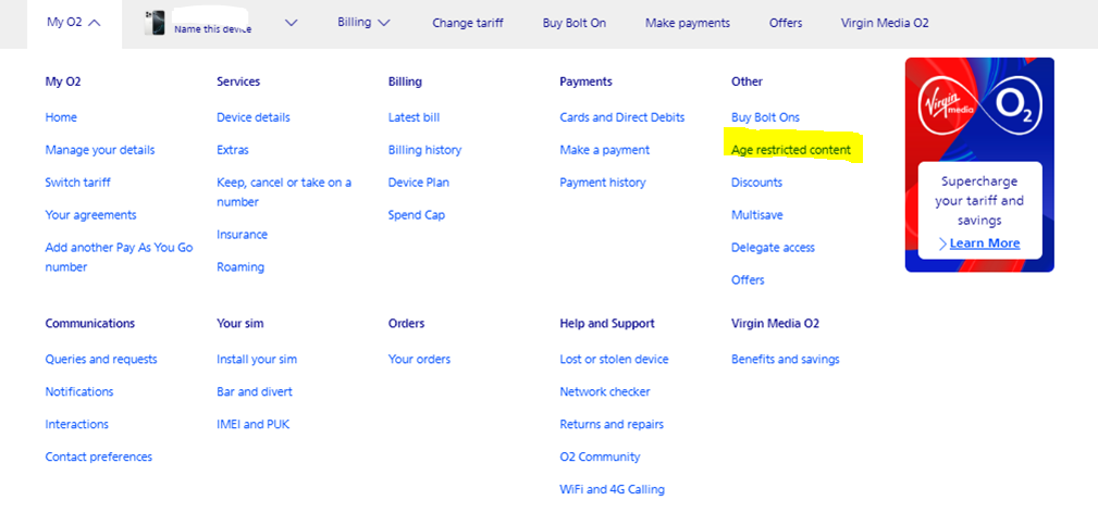 O2 Age restriction: what it is & how to manage it ... - O2 Community
