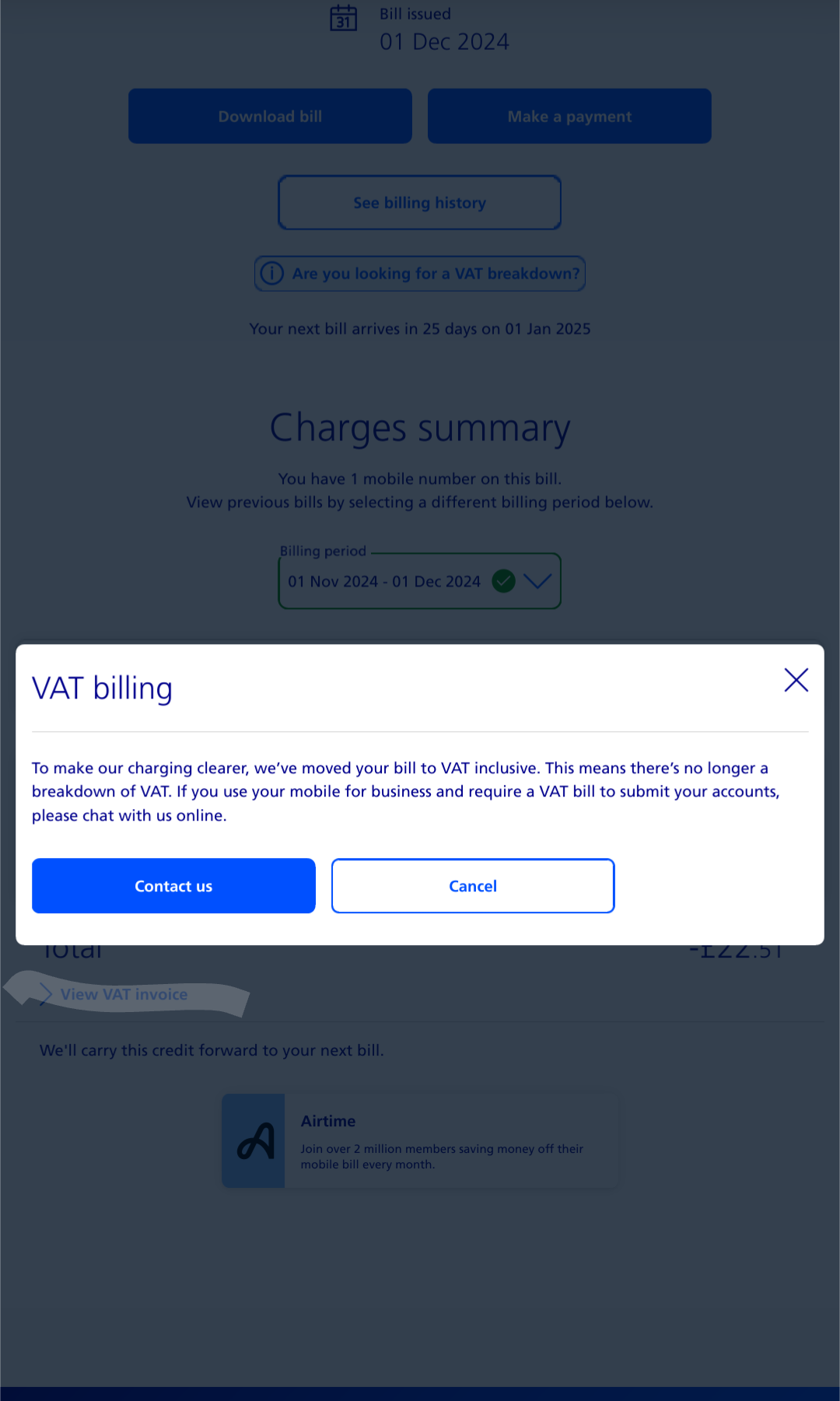 Solved: How do I get VAT billing - O2 Community