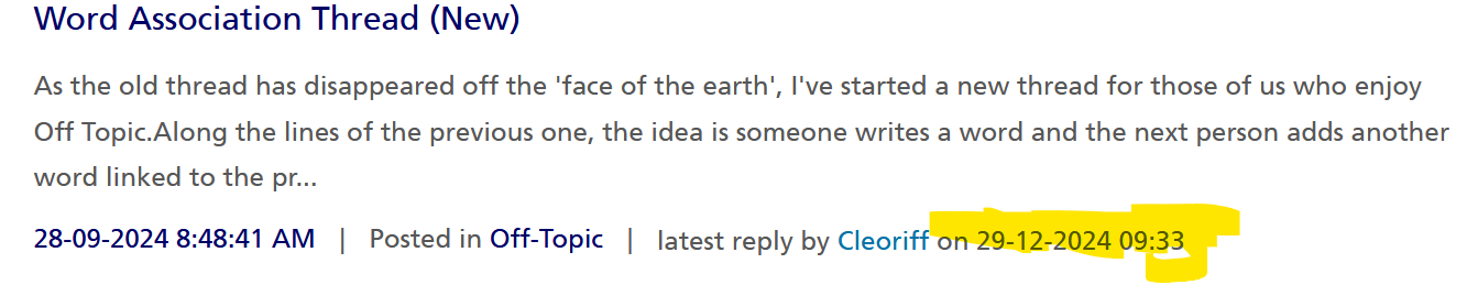 Word Association Thread (New) - Page 675 - O2 Community